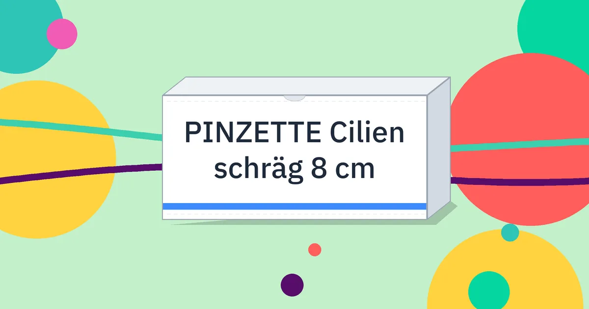 Symbolbild: Packung mit der Aufschrift PINZETTE Cilien schräg 8 cm (PZN 04445147) – Verfügbarkeit und Bezug in Apotheken in Frankfurt am Main