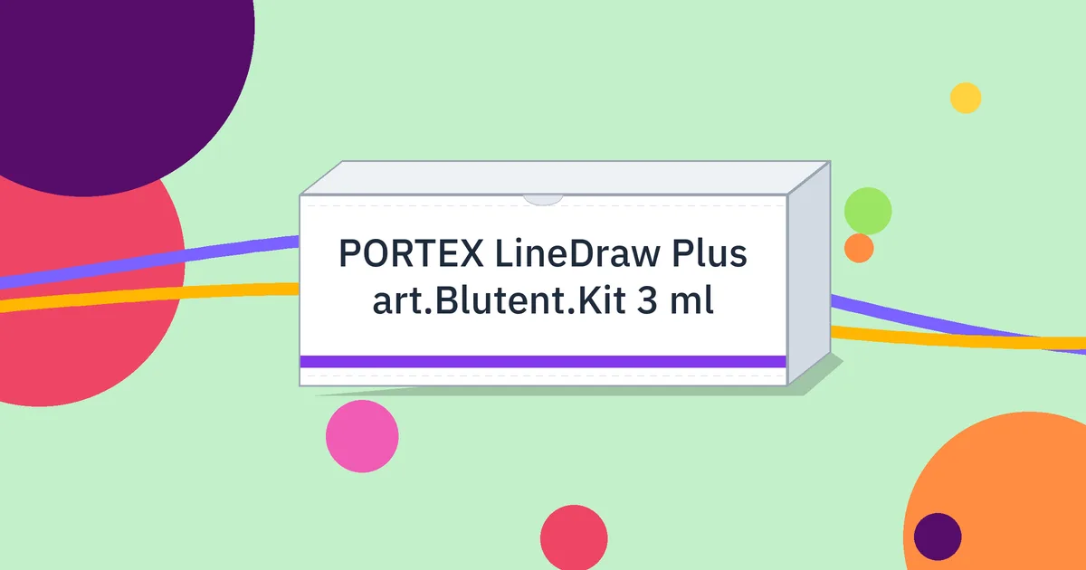 Symbolbild: Packung mit der Aufschrift PORTEX LineDraw Plus art.Blutent.Kit 3 ml (PZN 09216888) – Verfügbarkeit und Bezug in Apotheken in Frankfurt am Main