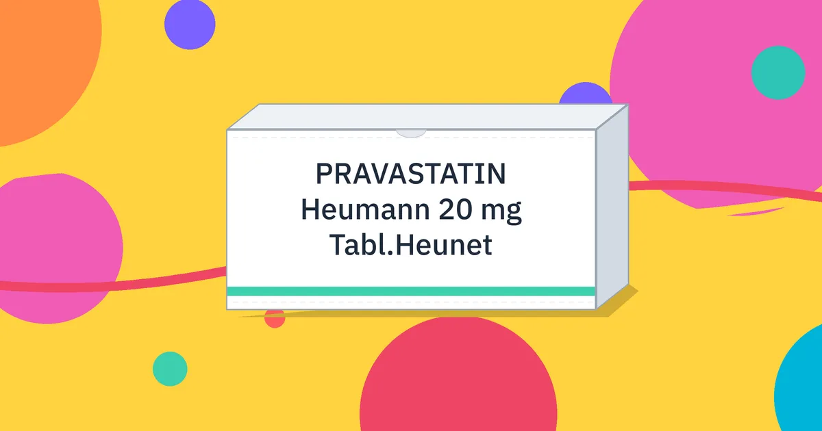 Symbolbild: Packung mit der Aufschrift PRAVASTATIN Heumann 20 mg Tabl.Heunet (PZN 06100079) – Verfügbarkeit und Bezug in Apotheken in Frankfurt am Main