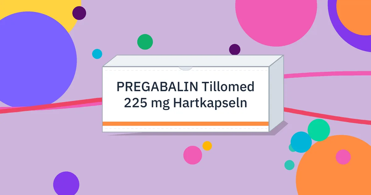 Symbolbild: Packung mit der Aufschrift PREGABALIN Tillomed 225 mg Hartkapseln (PZN 15200408) – Verfügbarkeit und Bezug in Apotheken in Frankfurt am Main