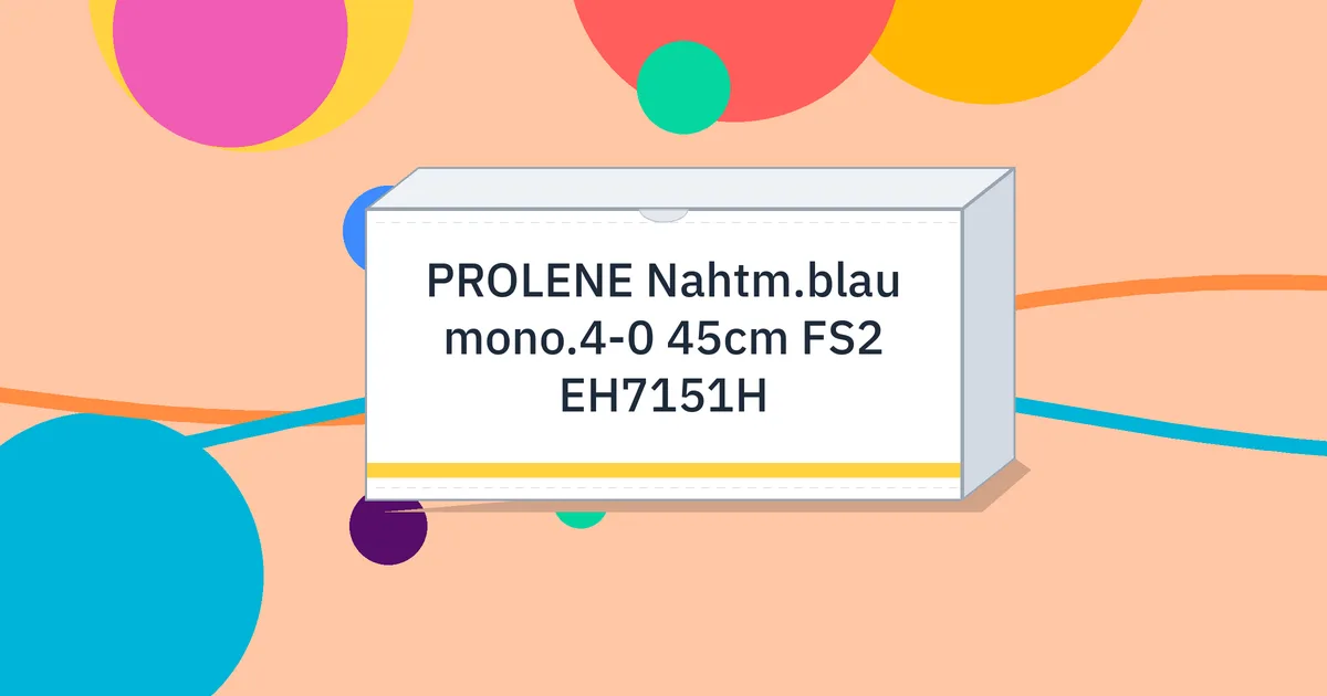 Symbolbild: Packung mit der Aufschrift PROLENE Nahtm.blau mono.4-0 45cm FS2 EH7151H (PZN 16806691) – Verfügbarkeit und Bezug in Apotheken in Frankfurt am Main