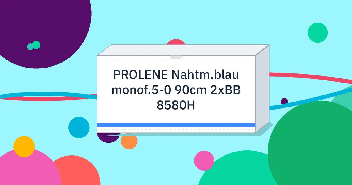 Symbolbild: Packung mit der Aufschrift PROLENE Nahtm.blau monof.5-0 90cm 2xBB 8580H (PZN 16254406) – Verfügbarkeit und Bezug in Apotheken in Frankfurt am Main