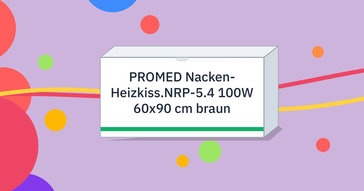 Symbolbild: Packung mit der Aufschrift PROMED Nacken-Heizkiss.NRP-5.4 100W 60x90 cm braun (PZN 15386436) – Verfügbarkeit und Bezug in Apotheken in Frankfurt am Main
