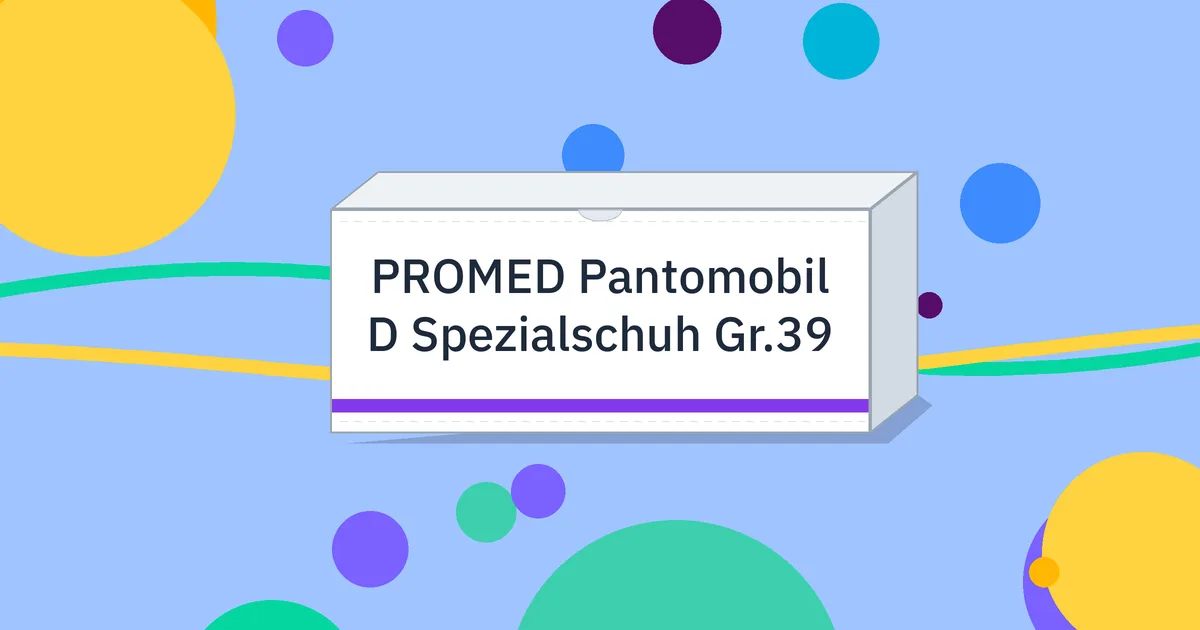 Symbolbild: Packung mit der Aufschrift PROMED Pantomobil D Spezialschuh Gr.39 (PZN 05482647) – Verfügbarkeit und Bezug in Apotheken in Frankfurt am Main