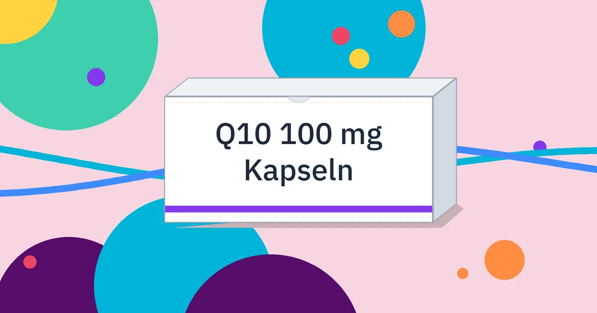 Symbolbild: Packung mit der Aufschrift Q10 100 mg Kapseln (PZN 16570142) – Verfügbarkeit und Bezug in Apotheken in Frankfurt am Main