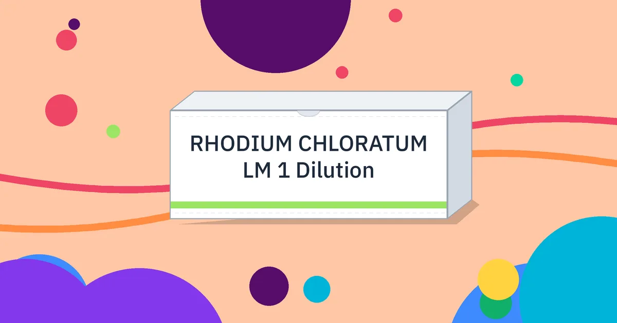 Symbolbild: Packung mit der Aufschrift RHODIUM CHLORATUM LM 1 Dilution (PZN 13049806) – Verfügbarkeit und Bezug in Apotheken in Frankfurt am Main