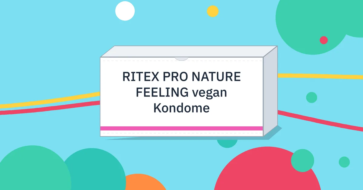 Symbolbild: Packung mit der Aufschrift RITEX PRO NATURE FEELING vegan Kondome (PZN 19885194) – Verfügbarkeit und Bezug in Apotheken in Frankfurt am Main