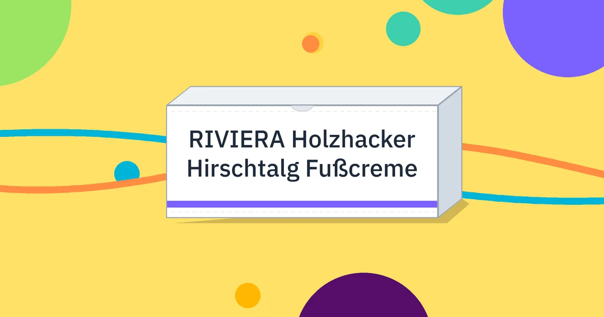 Symbolbild: Packung mit der Aufschrift RIVIERA Holzhacker Hirschtalg Fußcreme (PZN 19303476) – Verfügbarkeit und Bezug in Apotheken in Frankfurt am Main