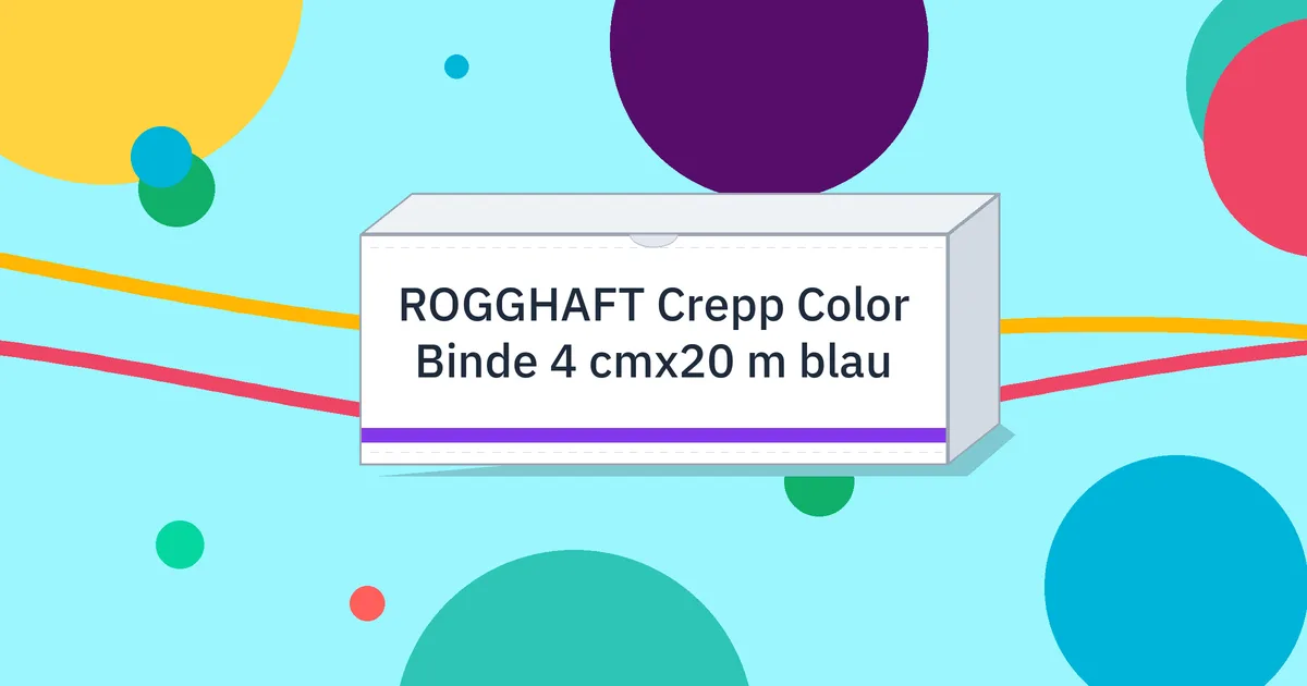 Symbolbild: Packung mit der Aufschrift ROGGHAFT Crepp Color Binde 4 cmx20 m blau (PZN 08419537) – Verfügbarkeit und Bezug in Apotheken in Frankfurt am Main