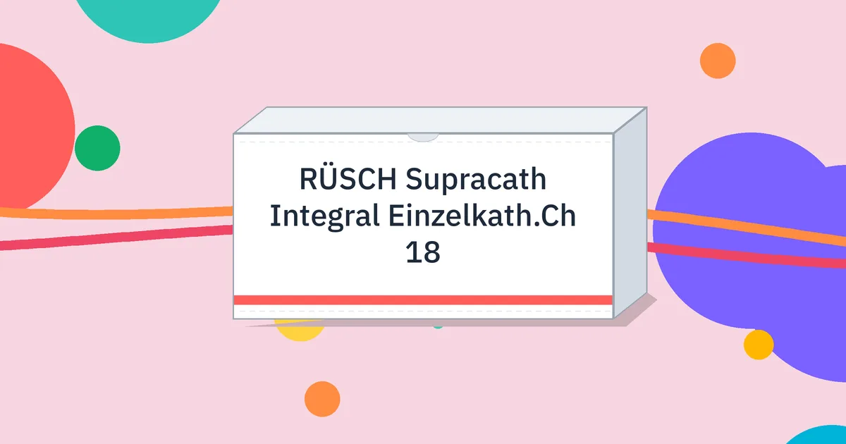 Symbolbild: Packung mit der Aufschrift RÜSCH Supracath Integral Einzelkath.Ch 18 (PZN 07724882) – Verfügbarkeit und Bezug in Apotheken in Frankfurt am Main