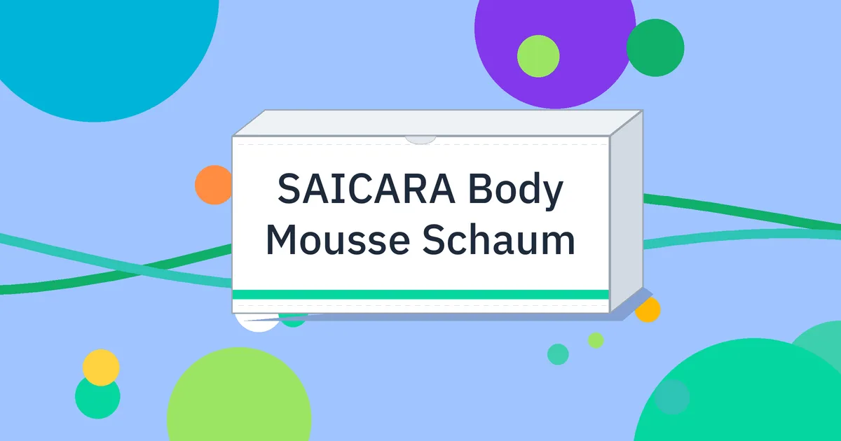 Symbolbild: Packung mit der Aufschrift SAICARA Body Mousse Schaum (PZN 09334642) – Verfügbarkeit und Bezug in Apotheken in Frankfurt am Main