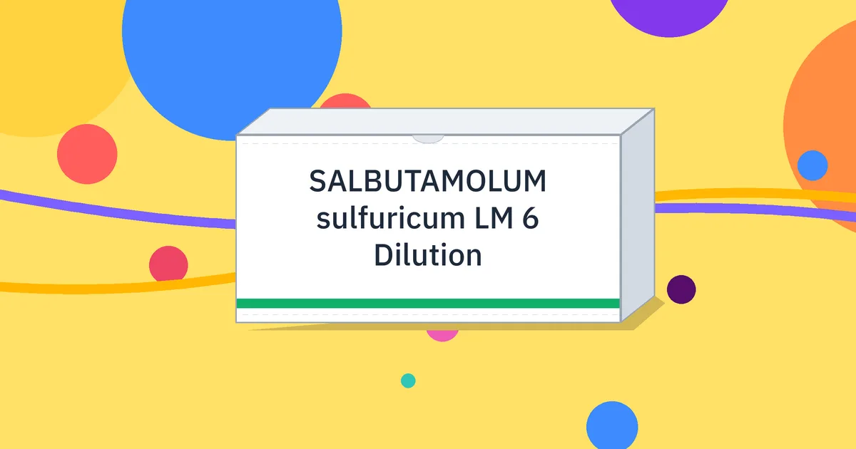 Symbolbild: Packung mit der Aufschrift SALBUTAMOLUM sulfuricum LM 6 Dilution (PZN 18271716) – Verfügbarkeit und Bezug in Apotheken in Frankfurt am Main