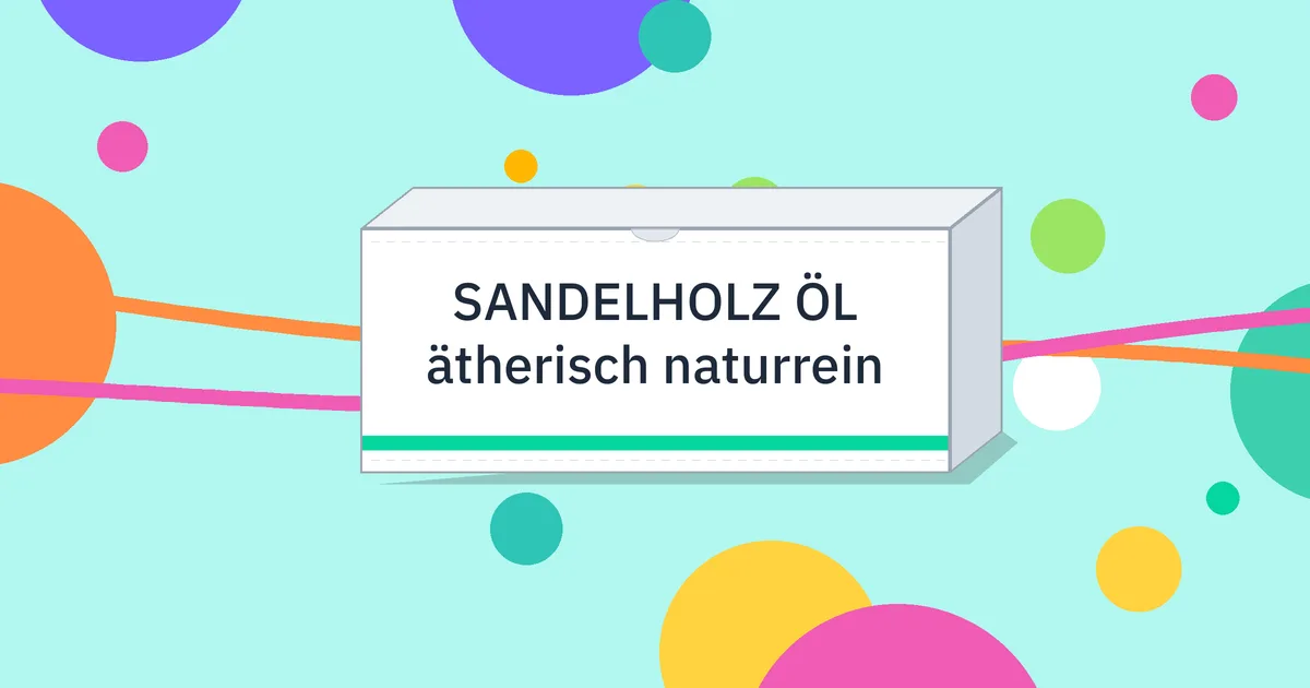 Symbolbild: Packung mit der Aufschrift SANDELHOLZ ÖL ätherisch naturrein (PZN 19809589) – Verfügbarkeit und Bezug in Apotheken in Frankfurt am Main