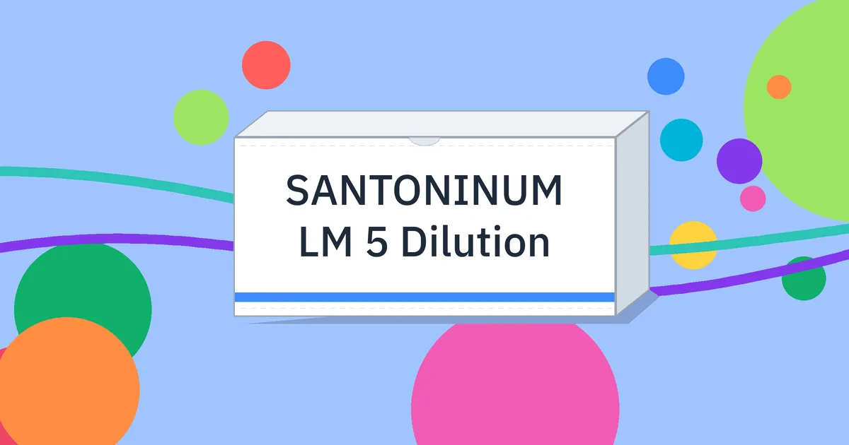 Symbolbild: Packung mit der Aufschrift SANTONINUM LM 5 Dilution (PZN 13685169) – Verfügbarkeit und Bezug in Apotheken in Frankfurt am Main