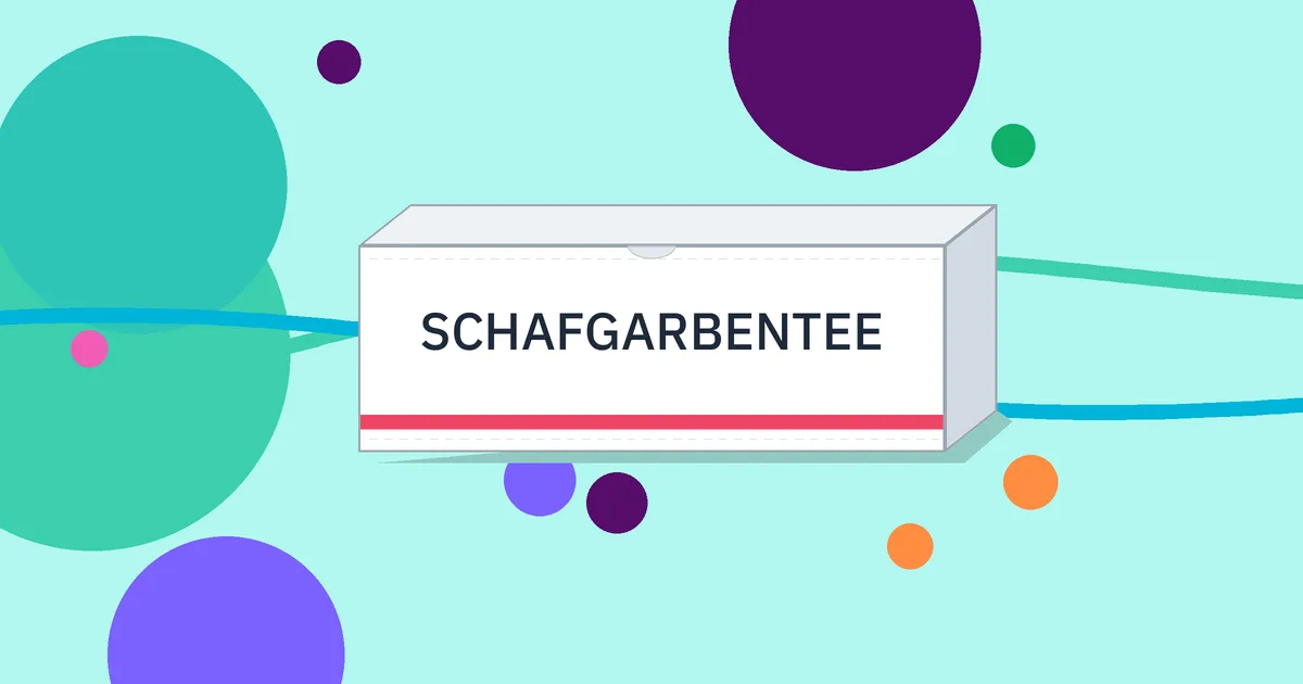Symbolbild: Packung mit der Aufschrift SCHAFGARBENTEE (PZN 00430166) – Verfügbarkeit und Bezug in Apotheken in Frankfurt am Main