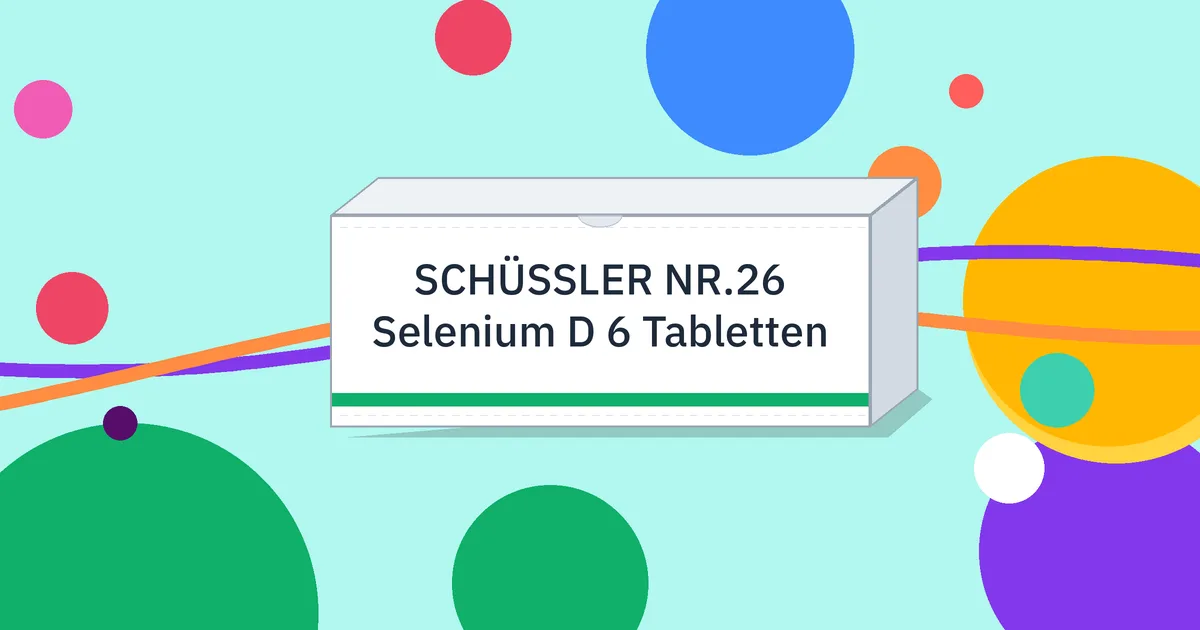 Symbolbild: Packung mit der Aufschrift SCHÜSSLER NR.26 Selenium D 6 Tabletten (PZN 11031995) – Verfügbarkeit und Bezug in Apotheken in Frankfurt am Main