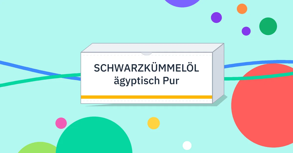 Symbolbild: Packung mit der Aufschrift SCHWARZKÜMMELÖL ägyptisch Pur (PZN 03134178) – Verfügbarkeit und Bezug in Apotheken in Frankfurt am Main