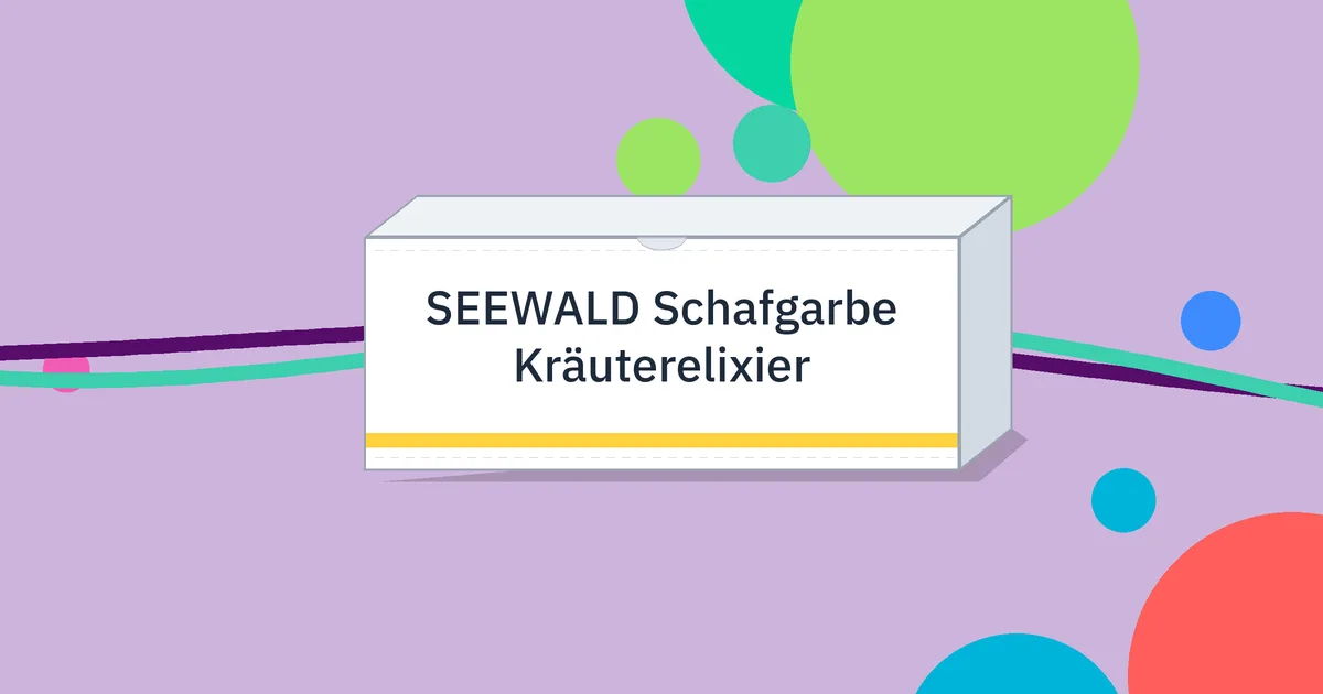 Symbolbild: Packung mit der Aufschrift SEEWALD Schafgarbe Kräuterelixier (PZN 19546256) – Verfügbarkeit und Bezug in Apotheken in Frankfurt am Main