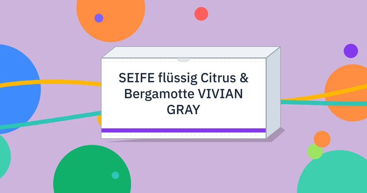Symbolbild: Packung mit der Aufschrift SEIFE flüssig Citrus & Bergamotte VIVIAN GRAY (PZN 19808928) – Verfügbarkeit und Bezug in Apotheken in Frankfurt am Main