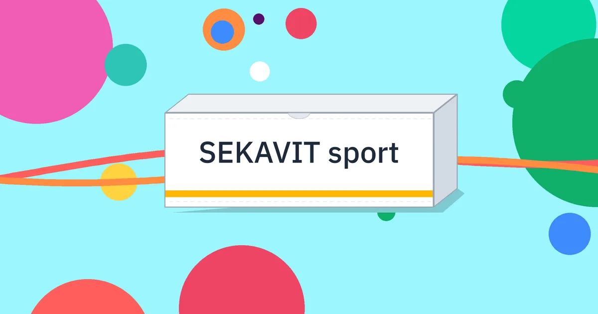 Symbolbild: Packung mit der Aufschrift SEKAVIT sport (PZN 07698127) – Verfügbarkeit und Bezug in Apotheken in Frankfurt am Main