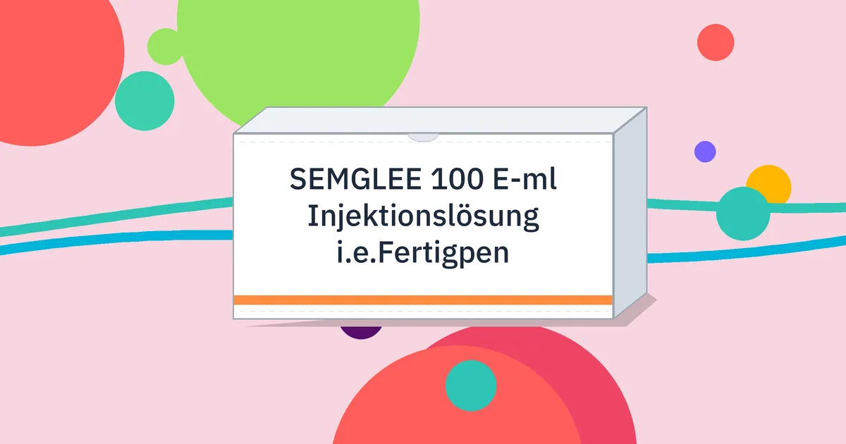 Symbolbild: Packung mit der Aufschrift SEMGLEE 100 E-ml Injektionslösung i.e.Fertigpen (PZN 13835031) – Verfügbarkeit und Bezug in Apotheken in Frankfurt am Main