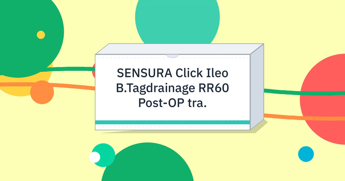 Symbolbild: Packung mit der Aufschrift SENSURA Click Ileo B.Tagdrainage RR60 Post-OP tra. (PZN 10739769) – Verfügbarkeit und Bezug in Apotheken in Frankfurt am Main