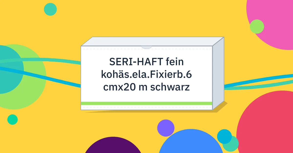 Symbolbild: Packung mit der Aufschrift SERI-HAFT fein kohäs.ela.Fixierb.6 cmx20 m schwarz (PZN 20364158) – Verfügbarkeit und Bezug in Apotheken in Frankfurt am Main