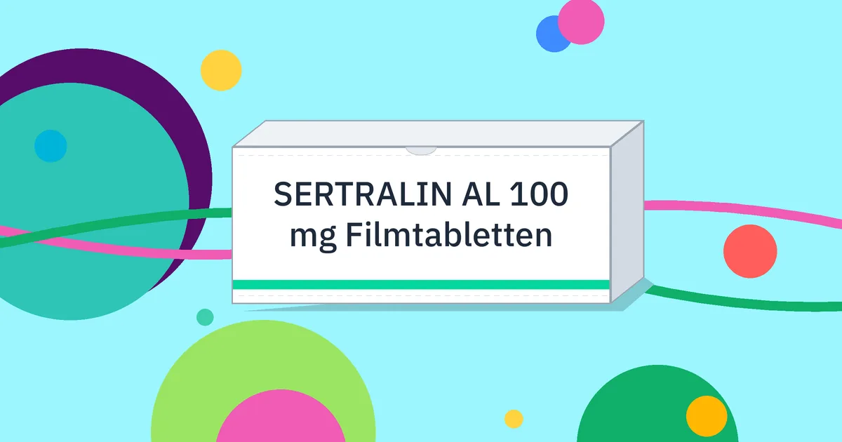 Symbolbild: Packung mit der Aufschrift SERTRALIN AL 100 mg Filmtabletten (PZN 00993780) – Verfügbarkeit und Bezug in Apotheken in Frankfurt am Main