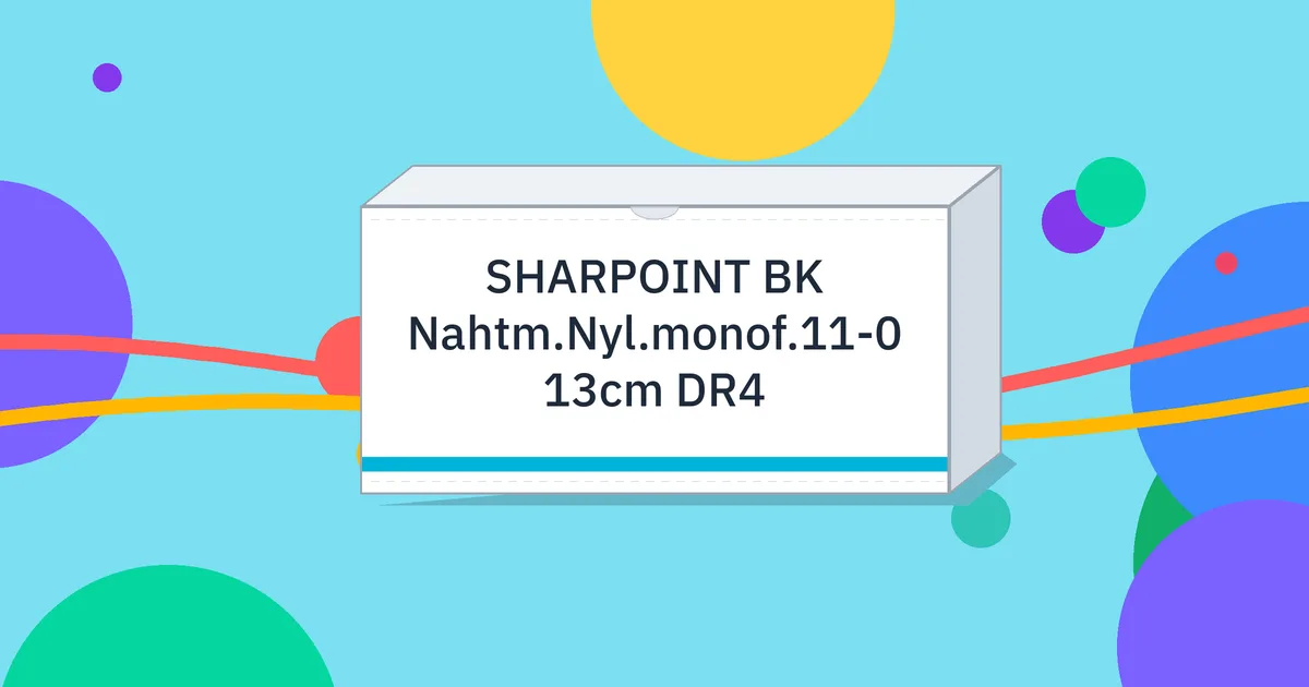 Symbolbild: Packung mit der Aufschrift SHARPOINT BK Nahtm.Nyl.monof.11-0 13cm DR4 (PZN 17983917) – Verfügbarkeit und Bezug in Apotheken in Frankfurt am Main