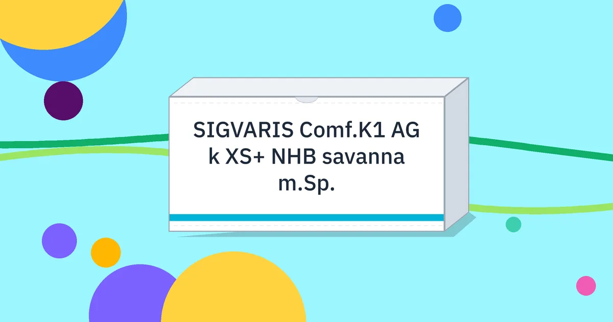Symbolbild: Packung mit der Aufschrift SIGVARIS Comf.K1 AG k XS+ NHB savanna m.Sp. (PZN 17099273) – Verfügbarkeit und Bezug in Apotheken in Frankfurt am Main