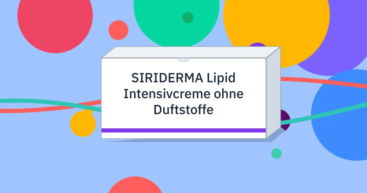 Symbolbild: Packung mit der Aufschrift SIRIDERMA Lipid Intensivcreme ohne Duftstoffe (PZN 18407564) – Verfügbarkeit und Bezug in Apotheken in Frankfurt am Main
