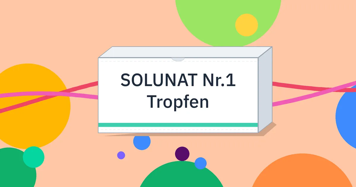 Symbolbild: Packung mit der Aufschrift SOLUNAT Nr.1 Tropfen (PZN 02937337) – Verfügbarkeit und Bezug in Apotheken in Frankfurt am Main