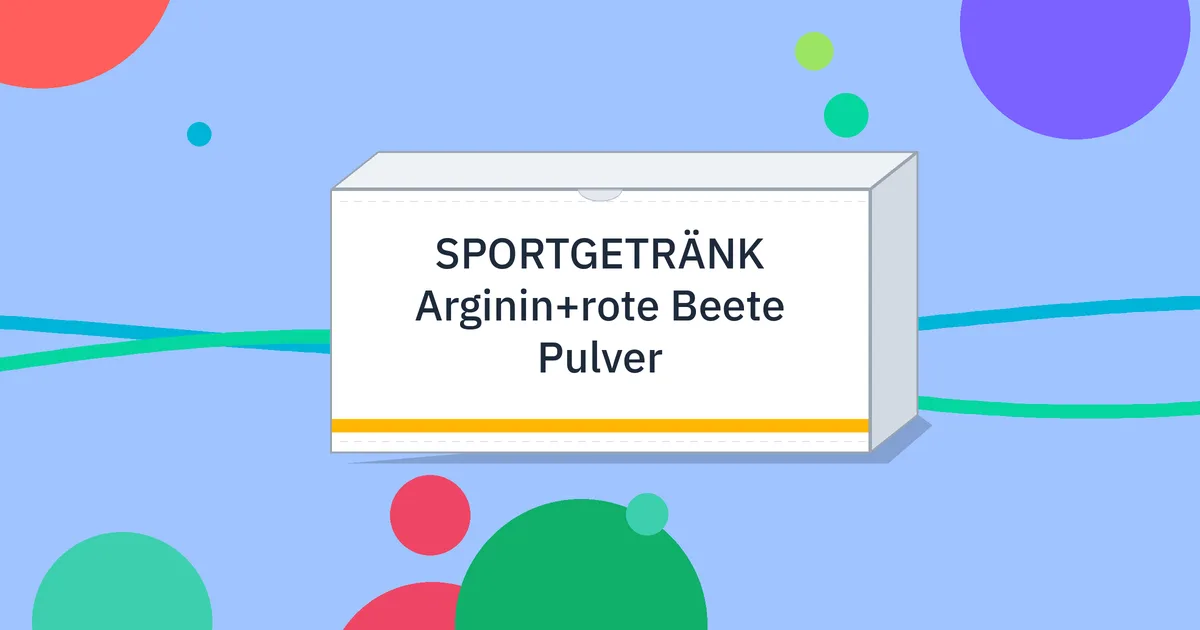 Symbolbild: Packung mit der Aufschrift SPORTGETRÄNK Arginin+rote Beete Pulver (PZN 12478988) – Verfügbarkeit und Bezug in Apotheken in Frankfurt am Main