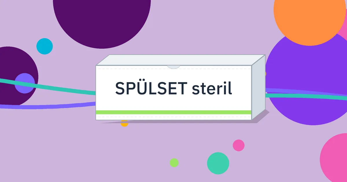 Symbolbild: Packung mit der Aufschrift SPÜLSET steril (PZN 15404223) – Verfügbarkeit und Bezug in Apotheken in Frankfurt am Main