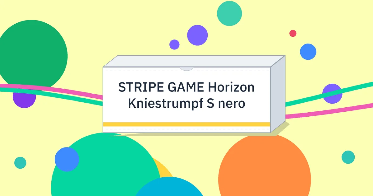 Symbolbild: Packung mit der Aufschrift STRIPE GAME Horizon Kniestrumpf S nero (PZN 20208990) – Verfügbarkeit und Bezug in Apotheken in Frankfurt am Main