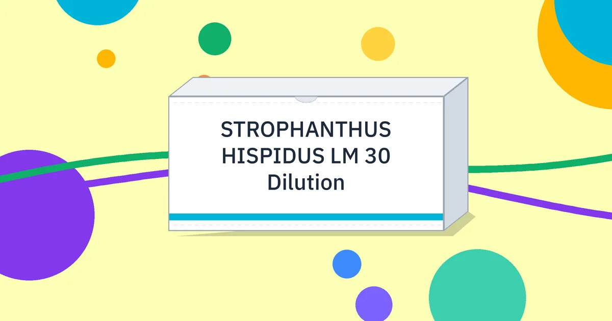 Symbolbild: Packung mit der Aufschrift STROPHANTHUS HISPIDUS LM 30 Dilution (PZN 13205531) – Verfügbarkeit und Bezug in Apotheken in Frankfurt am Main