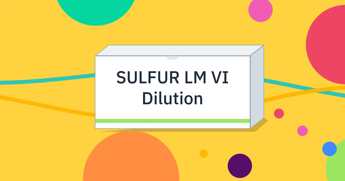 Symbolbild: Packung mit der Aufschrift SULFUR LM VI Dilution (PZN 02669196) – Verfügbarkeit und Bezug in Apotheken in Frankfurt am Main