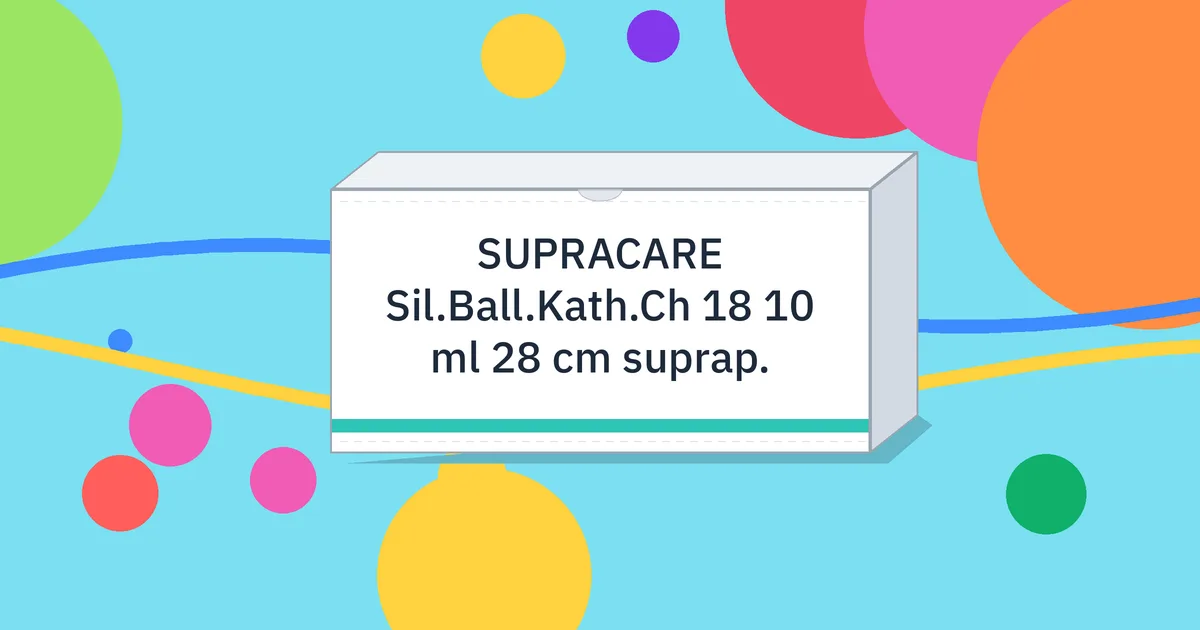 Symbolbild: Packung mit der Aufschrift SUPRACARE Sil.Ball.Kath.Ch 18 10 ml 28 cm suprap. (PZN 04506104) – Verfügbarkeit und Bezug in Apotheken in Frankfurt am Main
