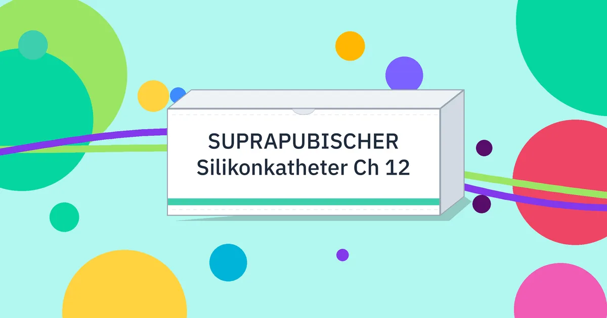 Symbolbild: Packung mit der Aufschrift SUPRAPUBISCHER Silikonkatheter Ch 12 (PZN 07028740) – Verfügbarkeit und Bezug in Apotheken in Frankfurt am Main