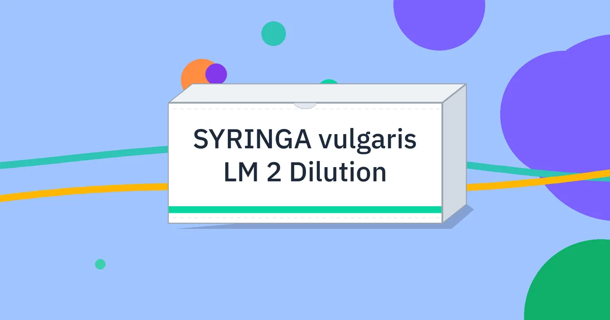 Symbolbild: Packung mit der Aufschrift SYRINGA vulgaris LM 2 Dilution (PZN 13685235) – Verfügbarkeit und Bezug in Apotheken in Frankfurt am Main