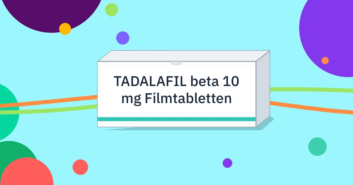 Symbolbild: Packung mit der Aufschrift TADALAFIL beta 10 mg Filmtabletten (PZN 13700124) – Verfügbarkeit und Bezug in Apotheken in Frankfurt am Main
