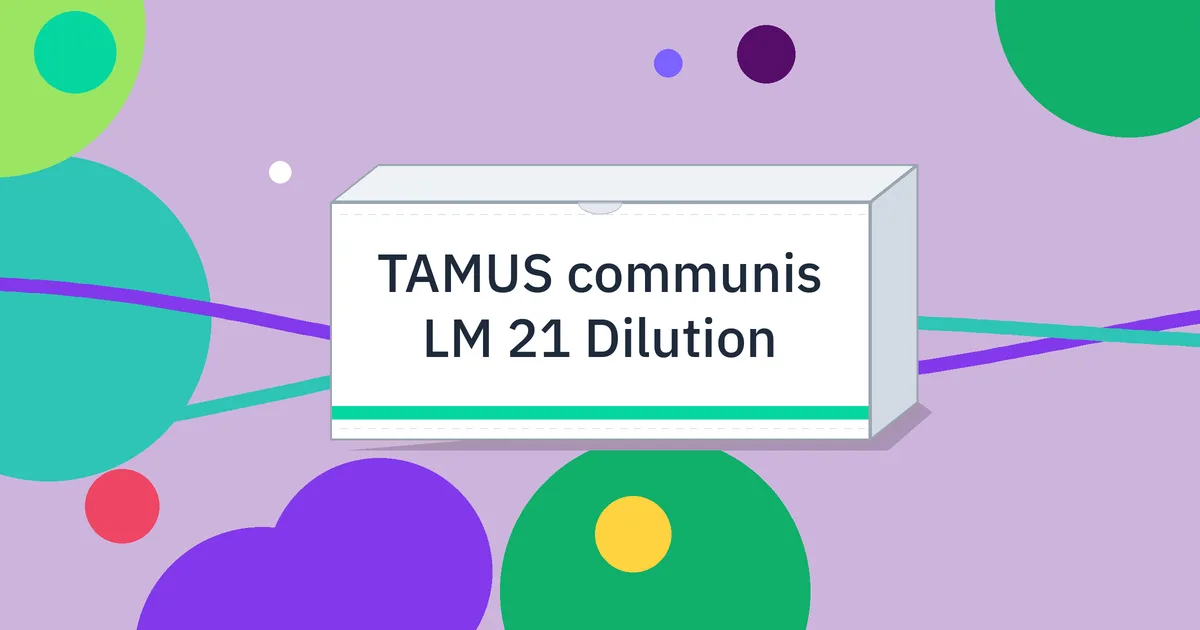 Symbolbild: Packung mit der Aufschrift TAMUS communis LM 21 Dilution (PZN 13687464) – Verfügbarkeit und Bezug in Apotheken in Frankfurt am Main