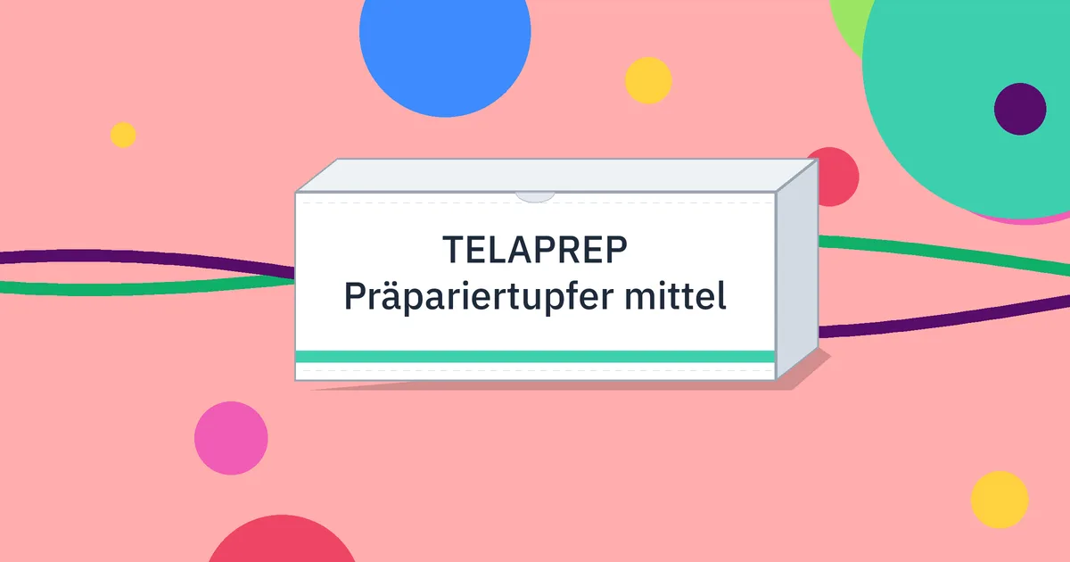 Symbolbild: Packung mit der Aufschrift TELAPREP Präpariertupfer mittel (PZN 19890108) – Verfügbarkeit und Bezug in Apotheken in Frankfurt am Main