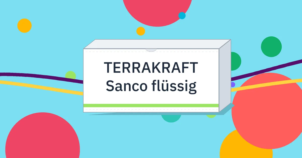 Symbolbild: Packung mit der Aufschrift TERRAKRAFT Sanco flüssig (PZN 04211923) – Verfügbarkeit und Bezug in Apotheken in Frankfurt am Main