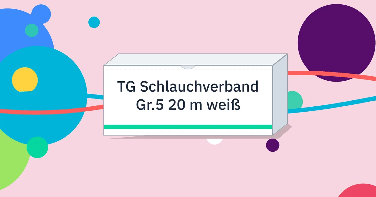 Symbolbild: Packung mit der Aufschrift TG Schlauchverband Gr.5 20 m weiß (PZN 15660162) – Verfügbarkeit und Bezug in Apotheken in Frankfurt am Main