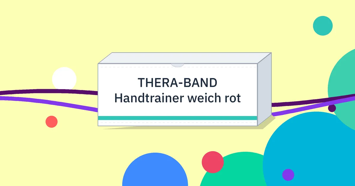Symbolbild: Packung mit der Aufschrift THERA-BAND Handtrainer weich rot (PZN 00226477) – Verfügbarkeit und Bezug in Apotheken in Frankfurt am Main