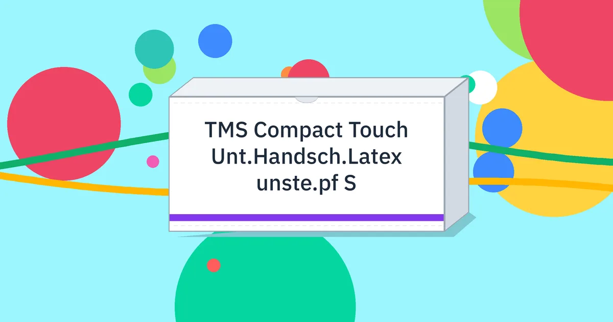 Symbolbild: Packung mit der Aufschrift TMS Compact Touch Unt.Handsch.Latex unste.pf S (PZN 20650786) – Verfügbarkeit und Bezug in Apotheken in Frankfurt am Main