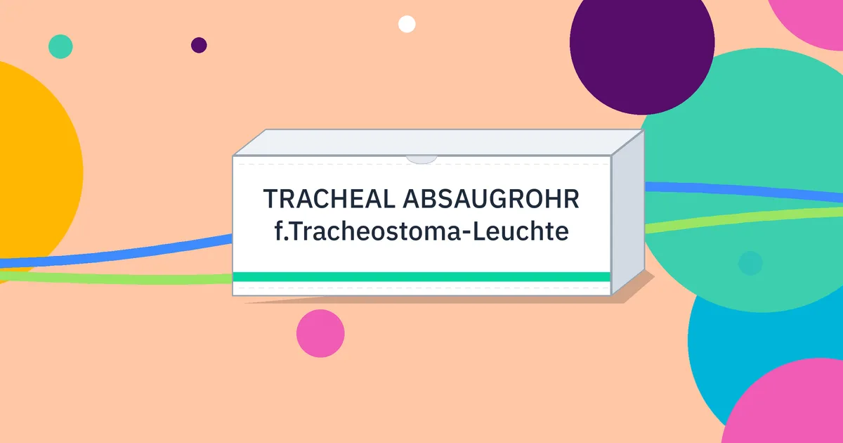 Symbolbild: Packung mit der Aufschrift TRACHEAL ABSAUGROHR f.Tracheostoma-Leuchte (PZN 04798845) – Verfügbarkeit und Bezug in Apotheken in Frankfurt am Main
