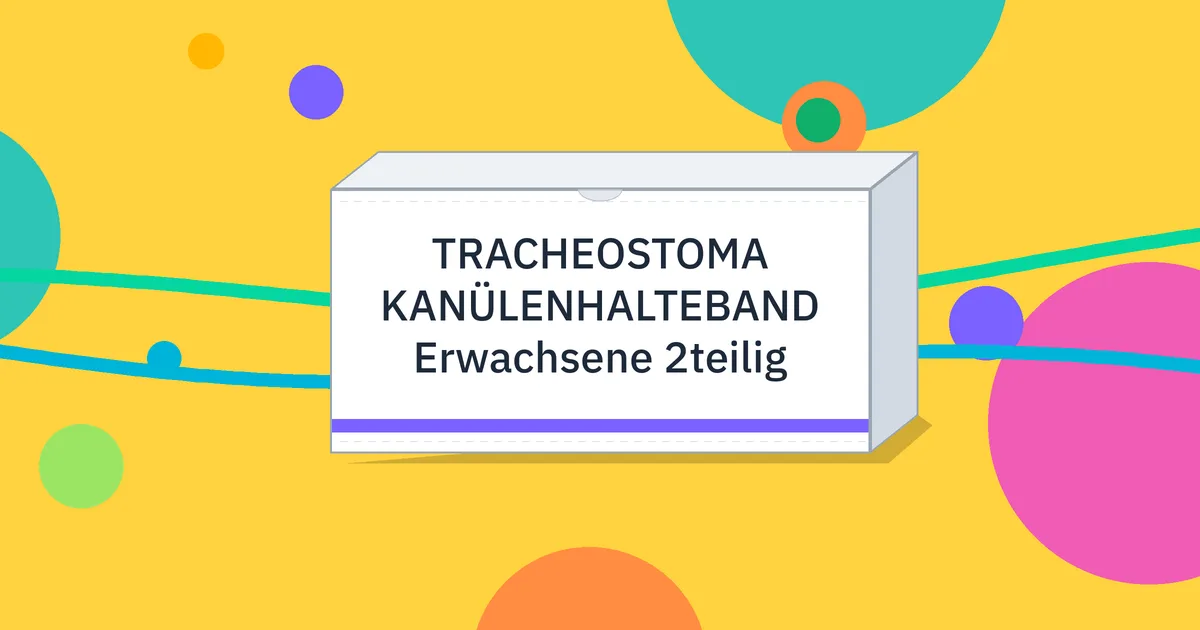 Symbolbild: Packung mit der Aufschrift TRACHEOSTOMA KANÜLENHALTEBAND Erwachsene 2teilig (PZN 09511452) – Verfügbarkeit und Bezug in Apotheken in Frankfurt am Main