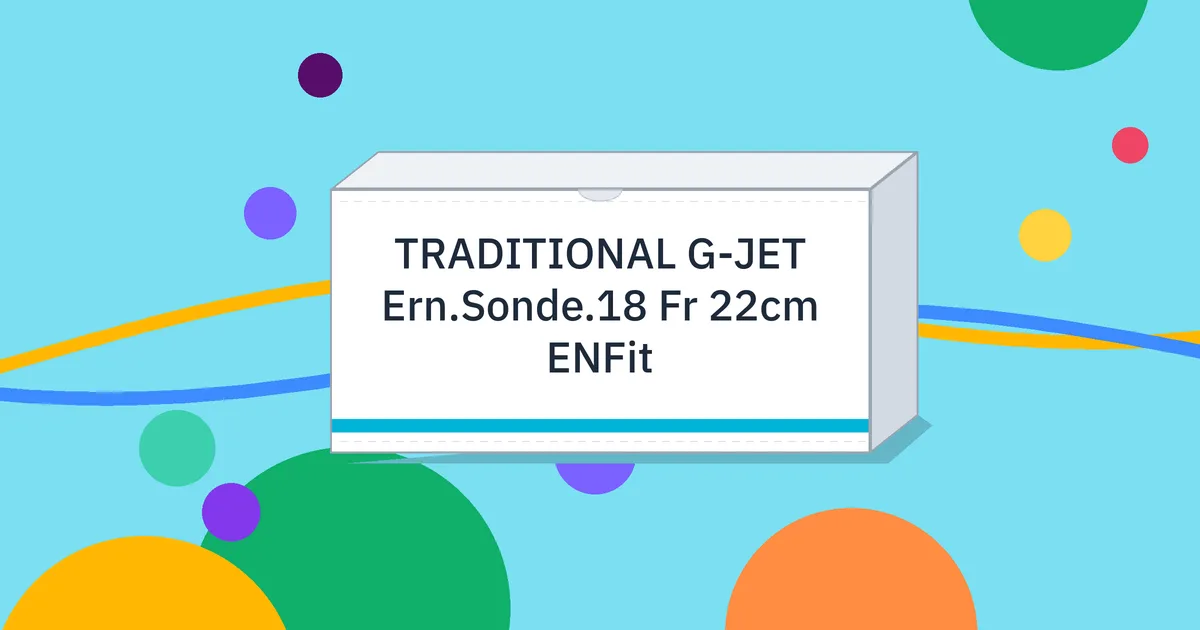 Symbolbild: Packung mit der Aufschrift TRADITIONAL G-JET Ern.Sonde.18 Fr 22cm ENFit (PZN 16803362) – Verfügbarkeit und Bezug in Apotheken in Frankfurt am Main